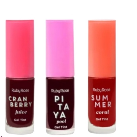 Ruby Rose Gel Tint todas as cores Summer Coral, Pitaya e Cran Berry ...