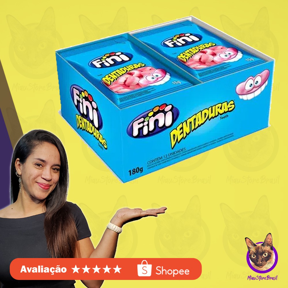 Fini Mini Dentaduras - Caixa 12 pacotes de 15g cada | Shopee Brasil