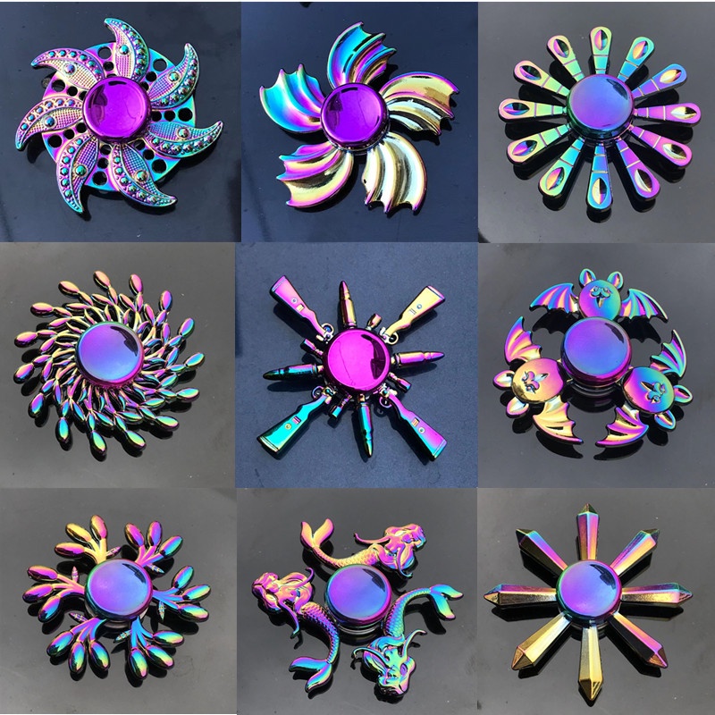 top Novo Fidget Colorido Spinner Liga De Zinco Descompressão Brinquedo ...