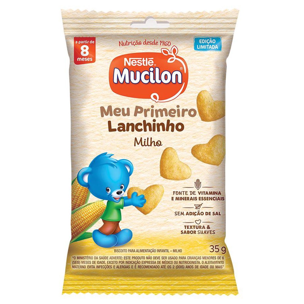 Mucilon Meu Primeiro Lanchinho Biscoito Infantil Milho 35g | Shopee Brasil