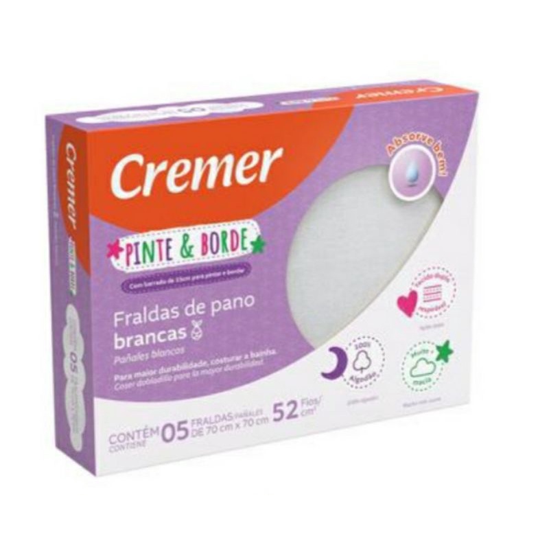 Fralda Cremer luxo pinte e borde | Shopee Brasil