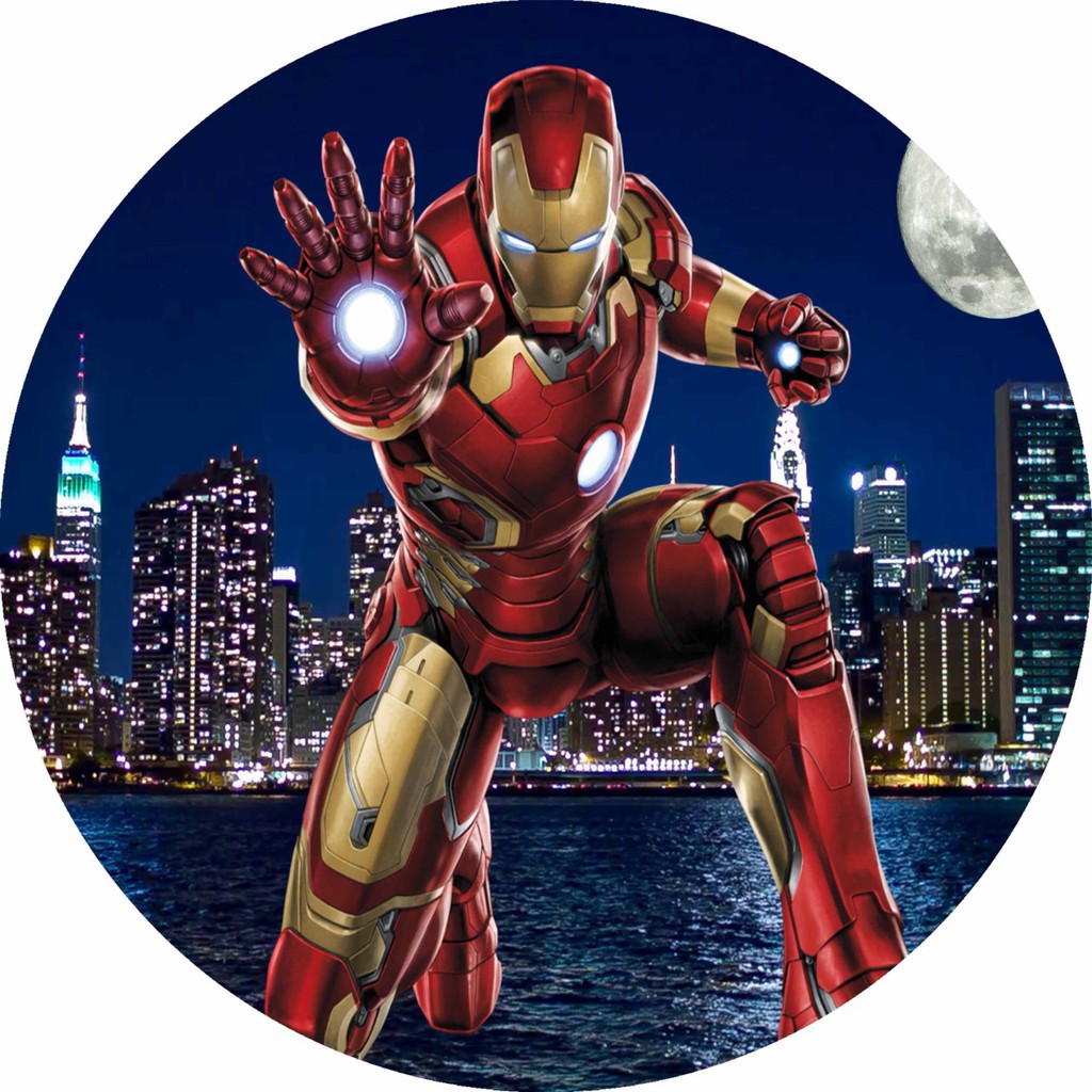 Painel Redondo Tecido Sublimado Homem De Ferro 1,50 | Shopee Brasil