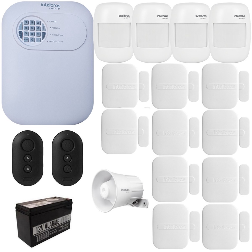 Alarme Intelbras Anm24 Monitorado App 14 Sensores Sem Fio | Shopee Brasil
