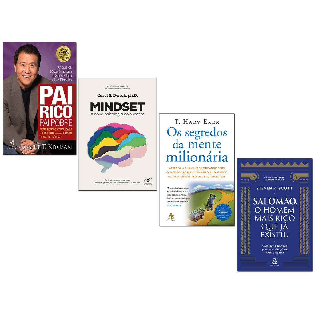 Pai Rico Pai Pobre+ Mindset+ Os Segredos da Mente Milionaria+ Salomão o ...
