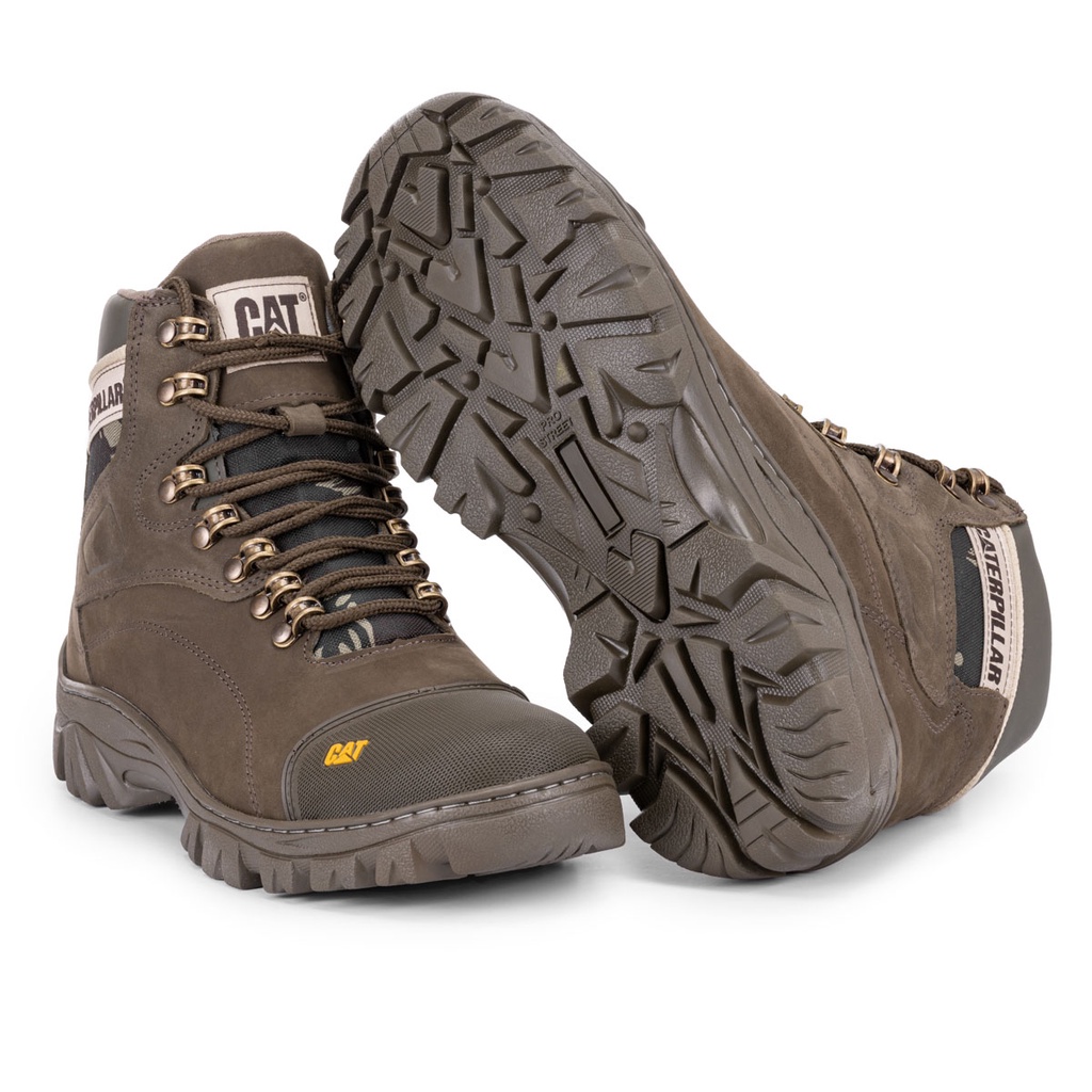 Bota Masculina Caterpillar Original Couro Cor Verde Palmilha gel ...