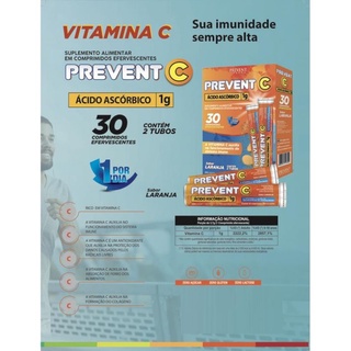 Prevent Vitamina C 1g com 30 comprimidos efervescentes sabor laranja ...