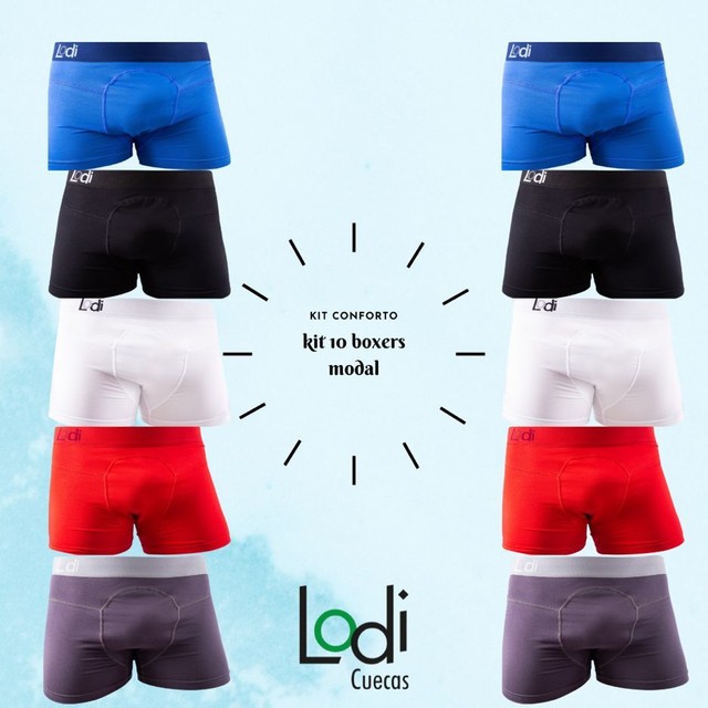 kit 10 Cuecas Boxers em Modal ref 1345 | Shopee Brasil