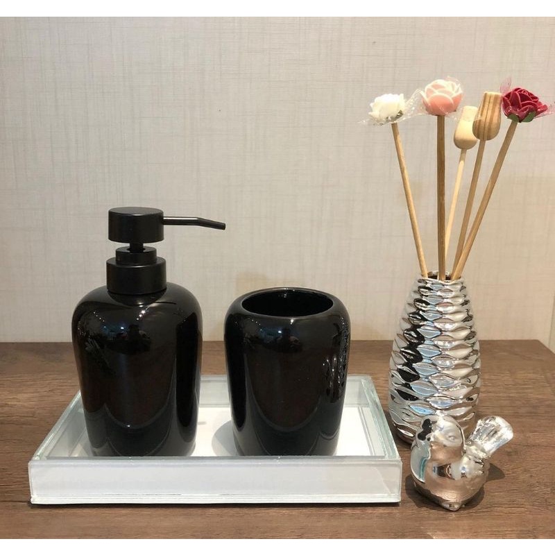 Kit lavabo banheiro 2 peças ceramica | Shopee Brasil