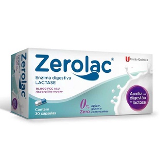 Zerolac Enzima Lactase 10.000 fcc 30 Caps Original Zero Açúcar ...