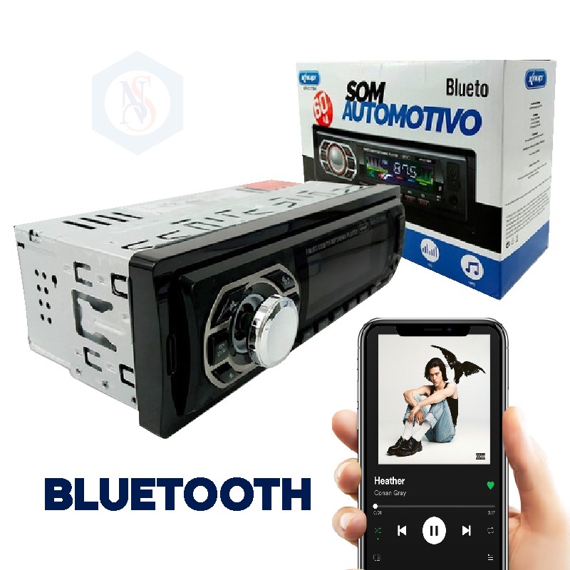 Aparelho De Som automotivo Knup KP-C18BH com USB, bluetooth e leitor de cartão Sd | Shopee Brasil