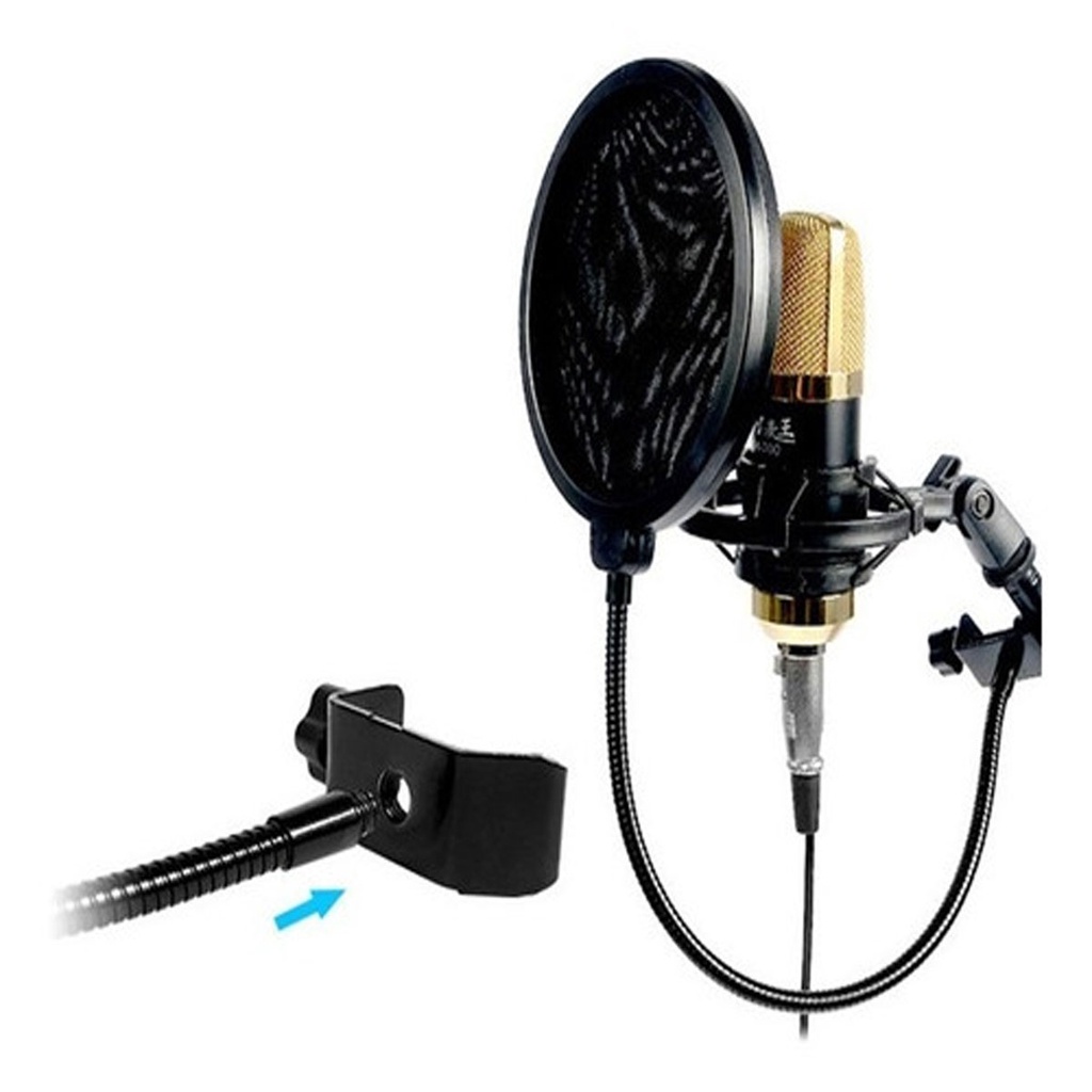 Pop Filter Anti Puff Studio Filtro Para Microfone Proteção Condensador ...