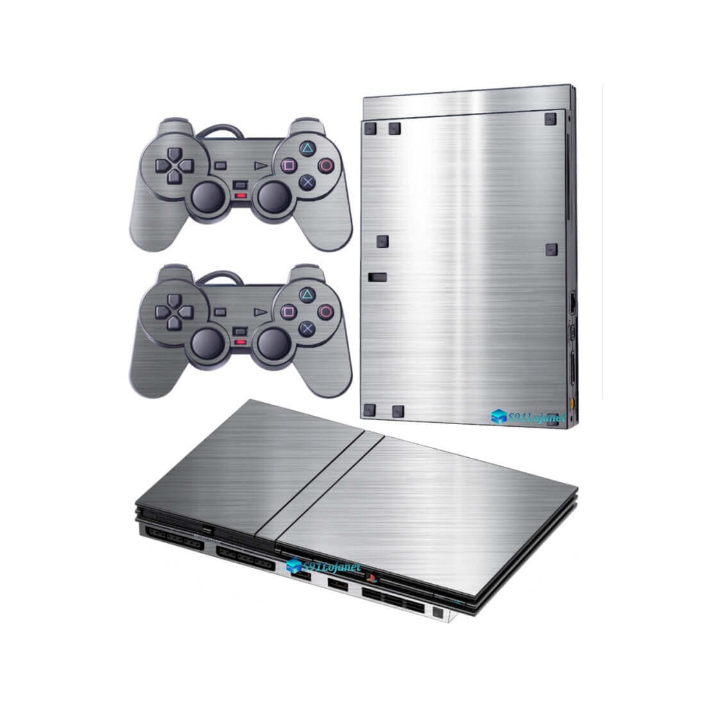 Adesivo Skin Playstation 2 Slim PS2 V2 Pelicula Cromo Escovado | Shopee ...