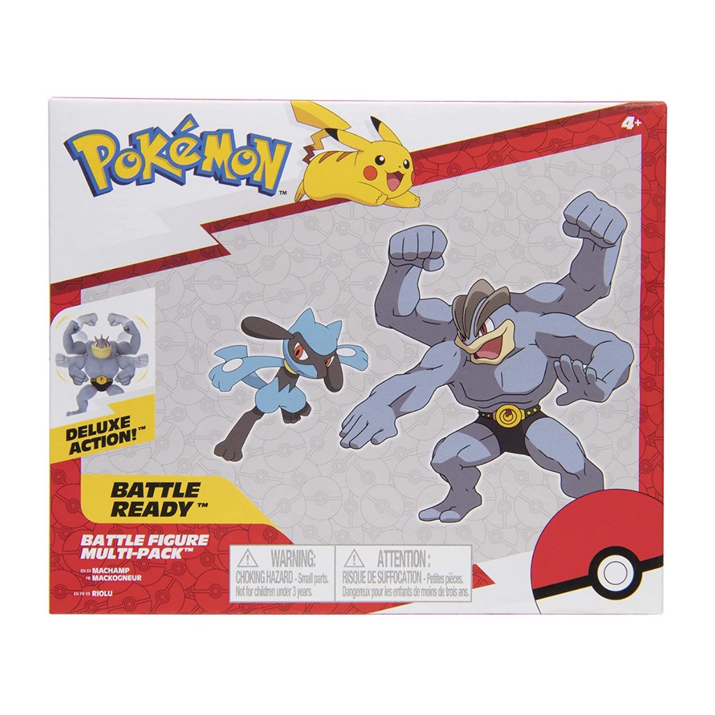 Pokemon Machamp e Riolu Battle Figure Multi Pack Deluxe | Shopee Brasil