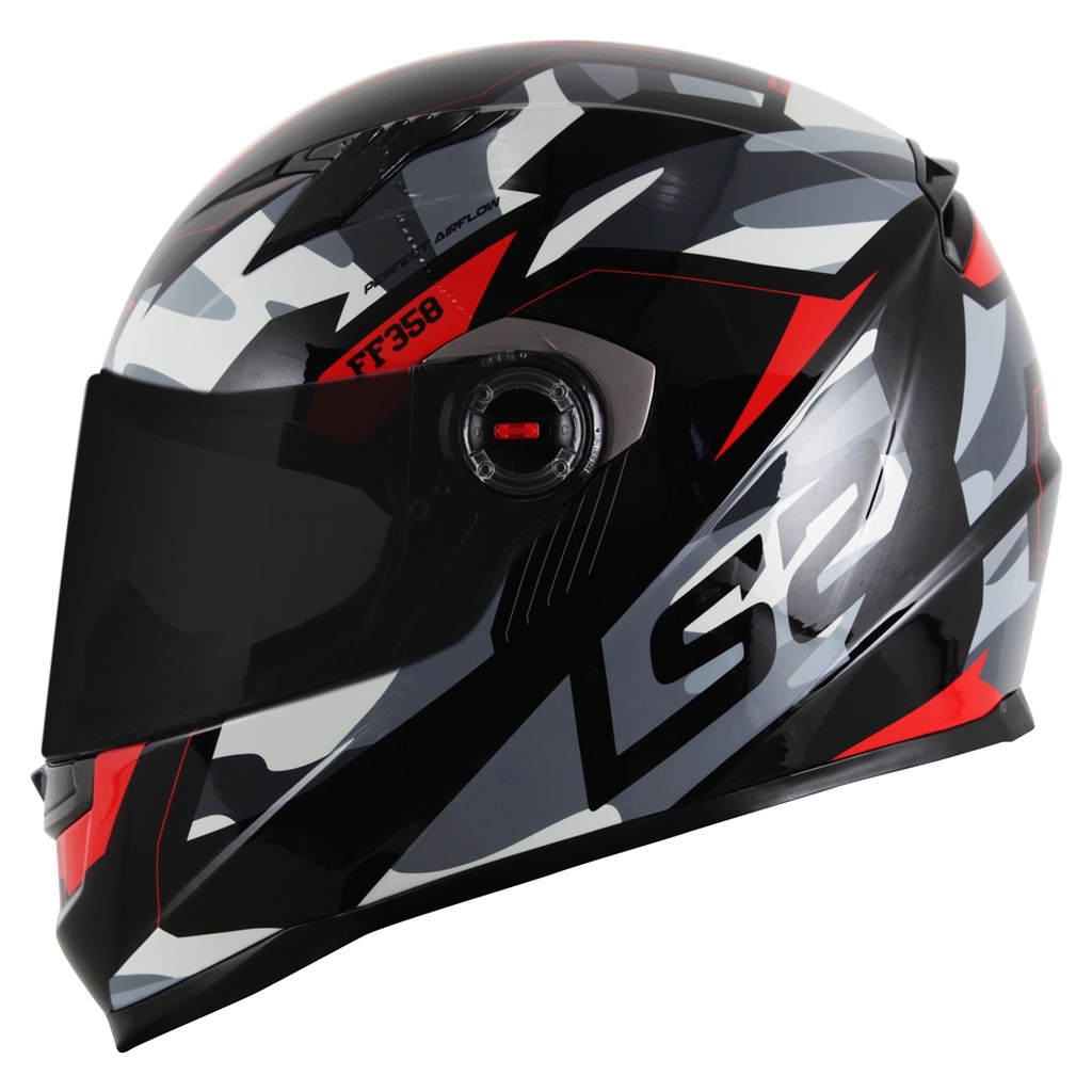 CAPACETE LS2 FF358 CLASSIC TANK – Preto e Vermelho Camo | Shopee Brasil