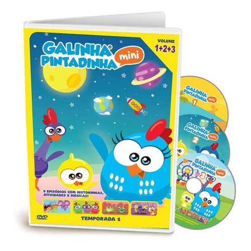 Box - Galinha Pintadinha Mini Volume 1 2 3-3 Dvd | Shopee Brasil
