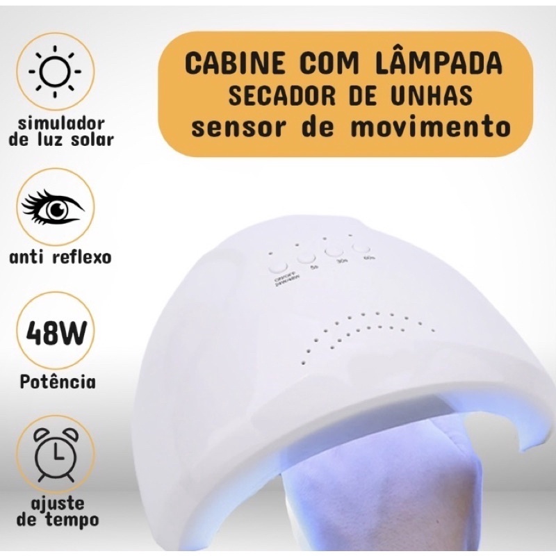 Cabine Led Uv Bivolt Profissional 30 Leds Secagem Gel fibra | Shopee Brasil