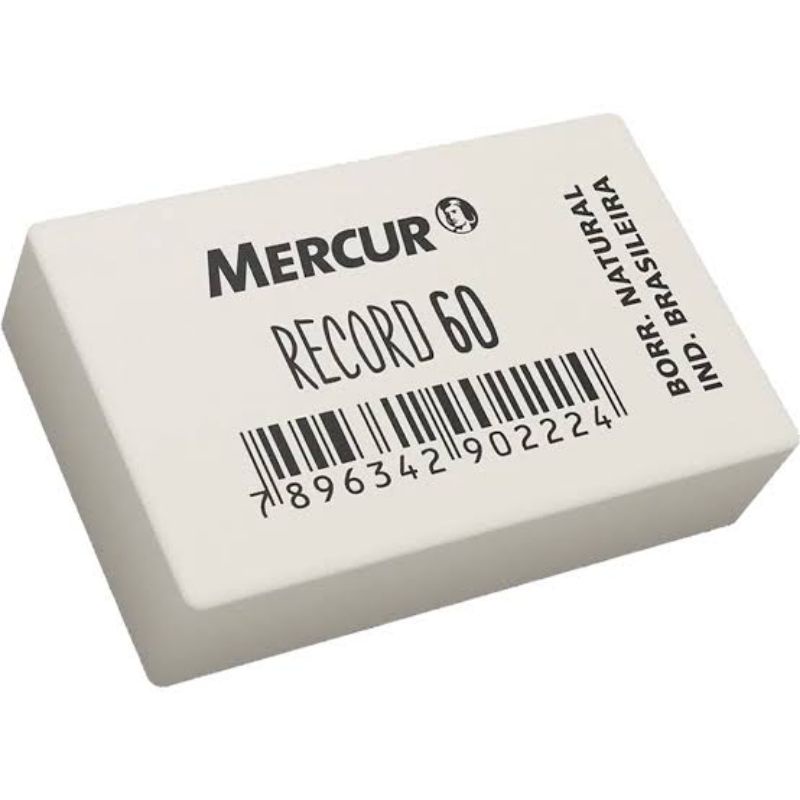 Kit 10 Borrachas Mercur Record 60 Branca borracha natural | Shopee Brasil