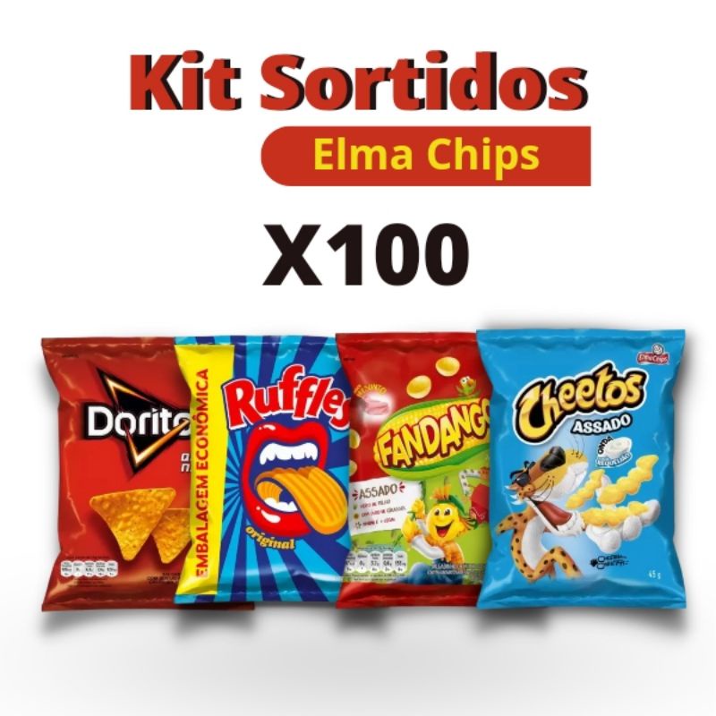 Kit Salgadinhos Sortidos com 100 Elma Chips | Shopee Brasil