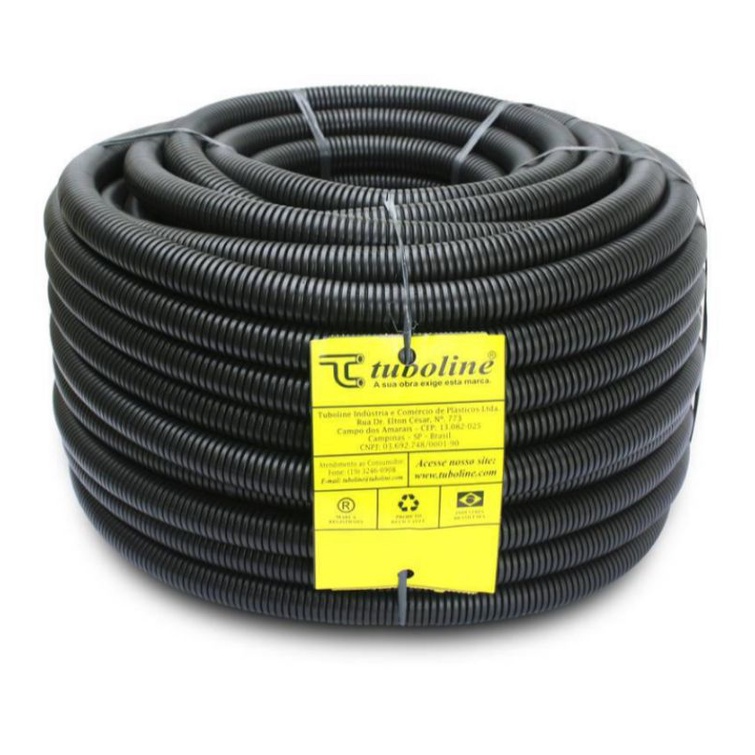 Conduite Eletroduto Corrugado Preto DN25 - 3/4 x 50m | Shopee Brasil