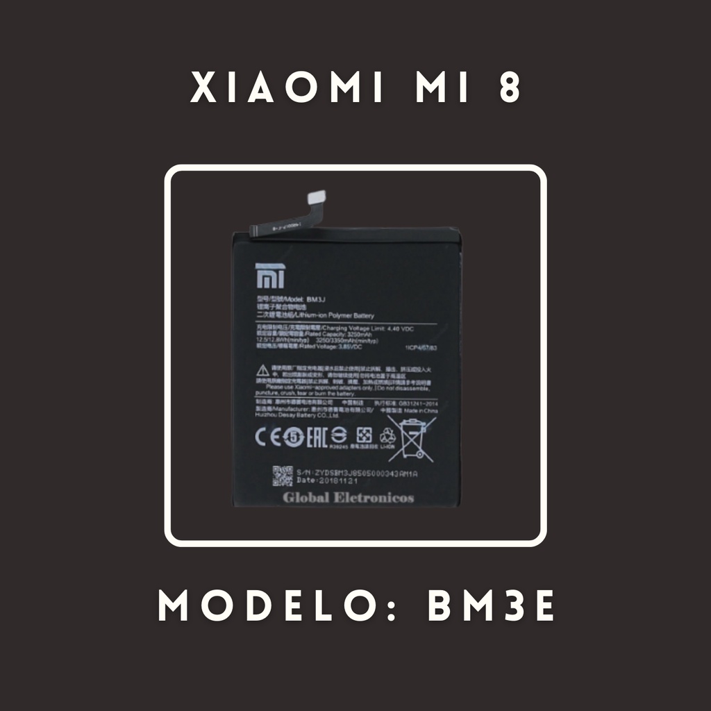 Bateria Celular Xiaomi Mi8 Mi 8 Bm3e Bm-3e | Shopee Brasil