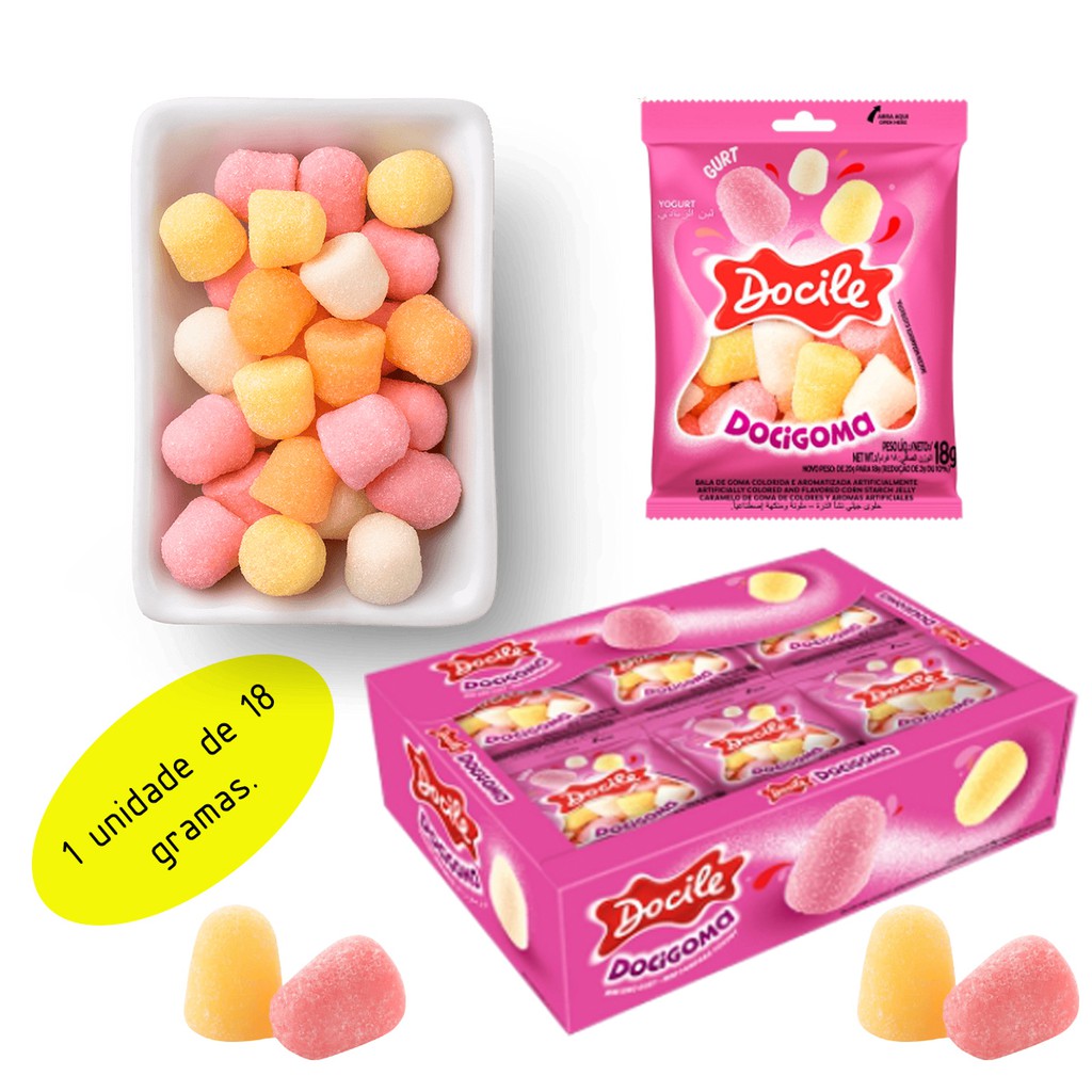 Caixa de Mini Goma Jujuba Sino Iogurte -432g Docile | Shopee Brasil