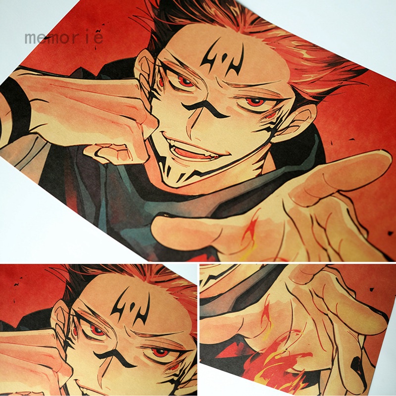 Anime Jujutsu Kaisen Cartazes De Papel Kraft Poster Vintage Pintura Da