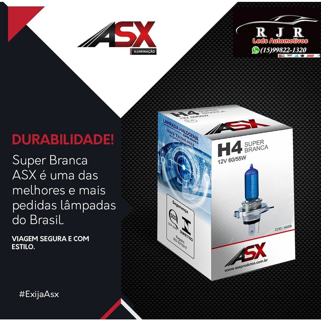 Lampada led headlight H4 ASX motocicleta 35w 4000 lumens 6000k Led ...