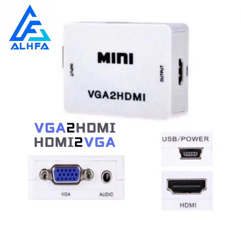 Adaptador mini conversor de video Vga para Hdmi 1080p Vga2hdmi,Hdmi2vga ...