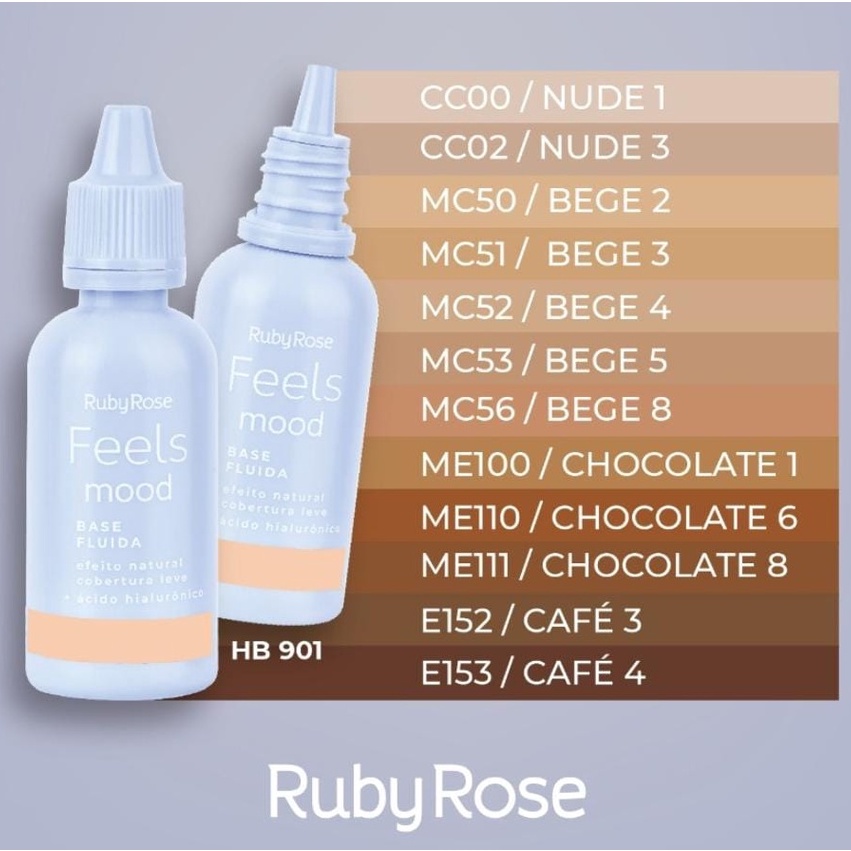 Base Liquida Fluída Ruby Rose Feels Mood | Shopee Brasil