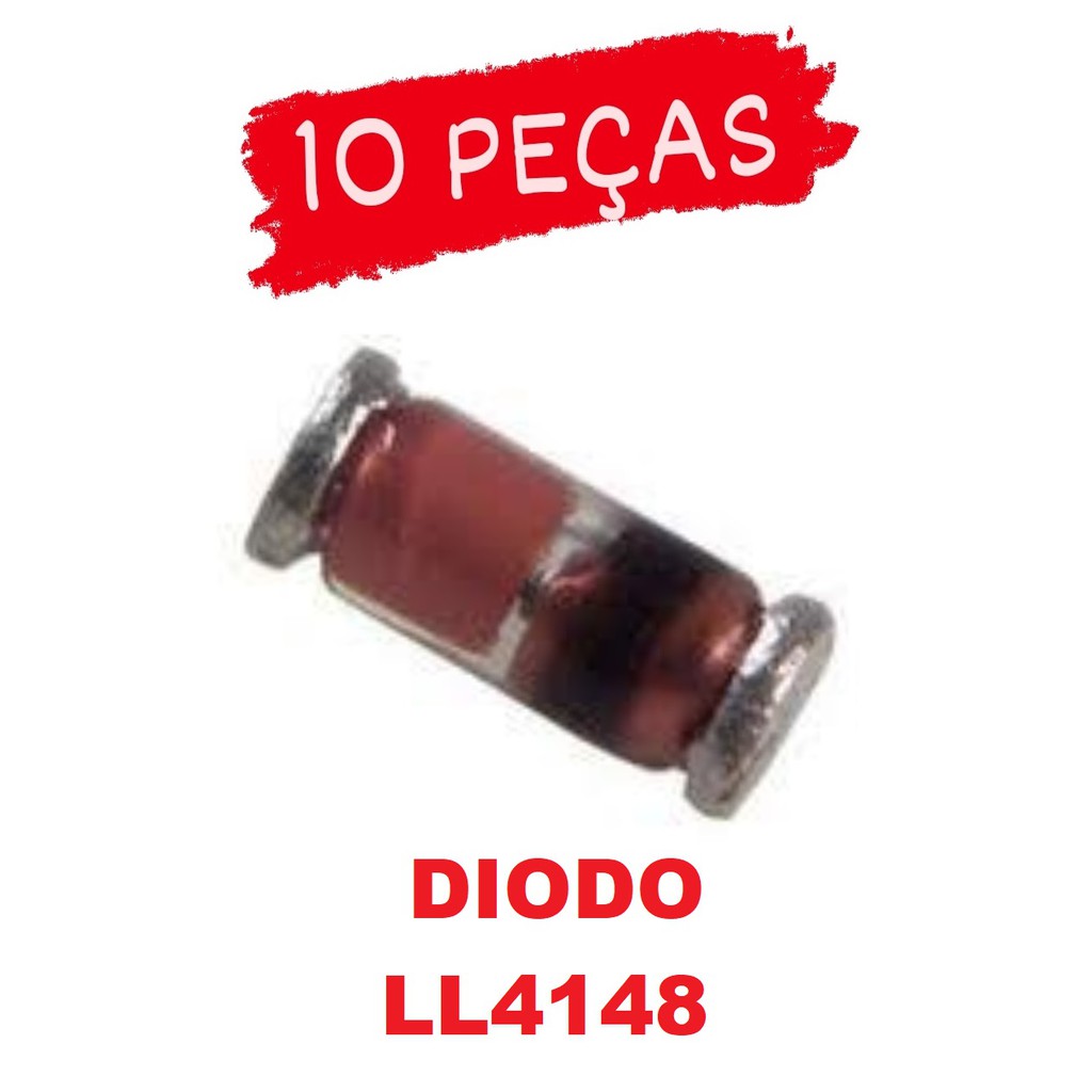 DIODO 4148 SMD LL4148 -- 10 UNIDADES -- | Shopee Brasil