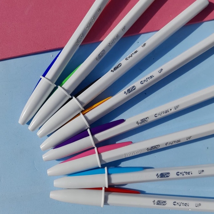 Kit com 8 Canetas Bic Cristal Up 1,2 coloridas | Shopee Brasil