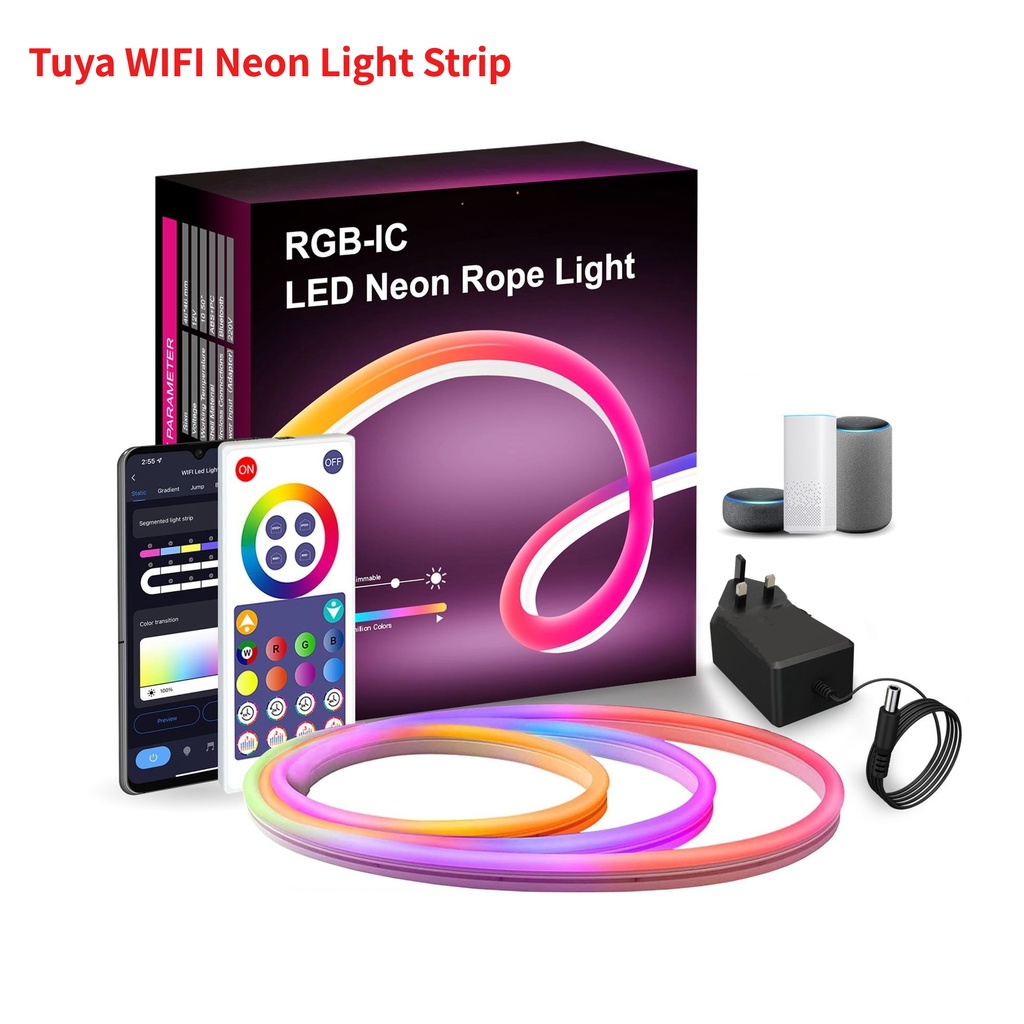Tuya LED Fita Neon Luzes Inteligentes Vida WiFi Controle RGB Sinal De ...