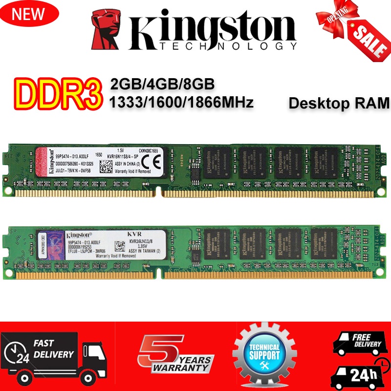 Memória Kingston Original PC3 DDR3 2GB 4GB 8GB 1333/1600/1866MHz Desktop Vara RAM - Escorrega o ...