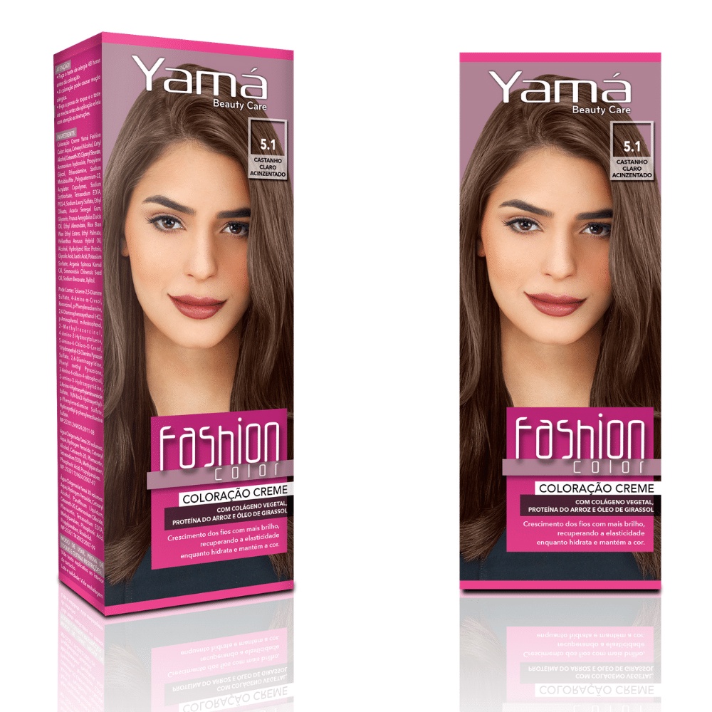 Coloração Yamá Beauty Care Mini Kit Fashion Color 5.1 | Shopee Brasil
