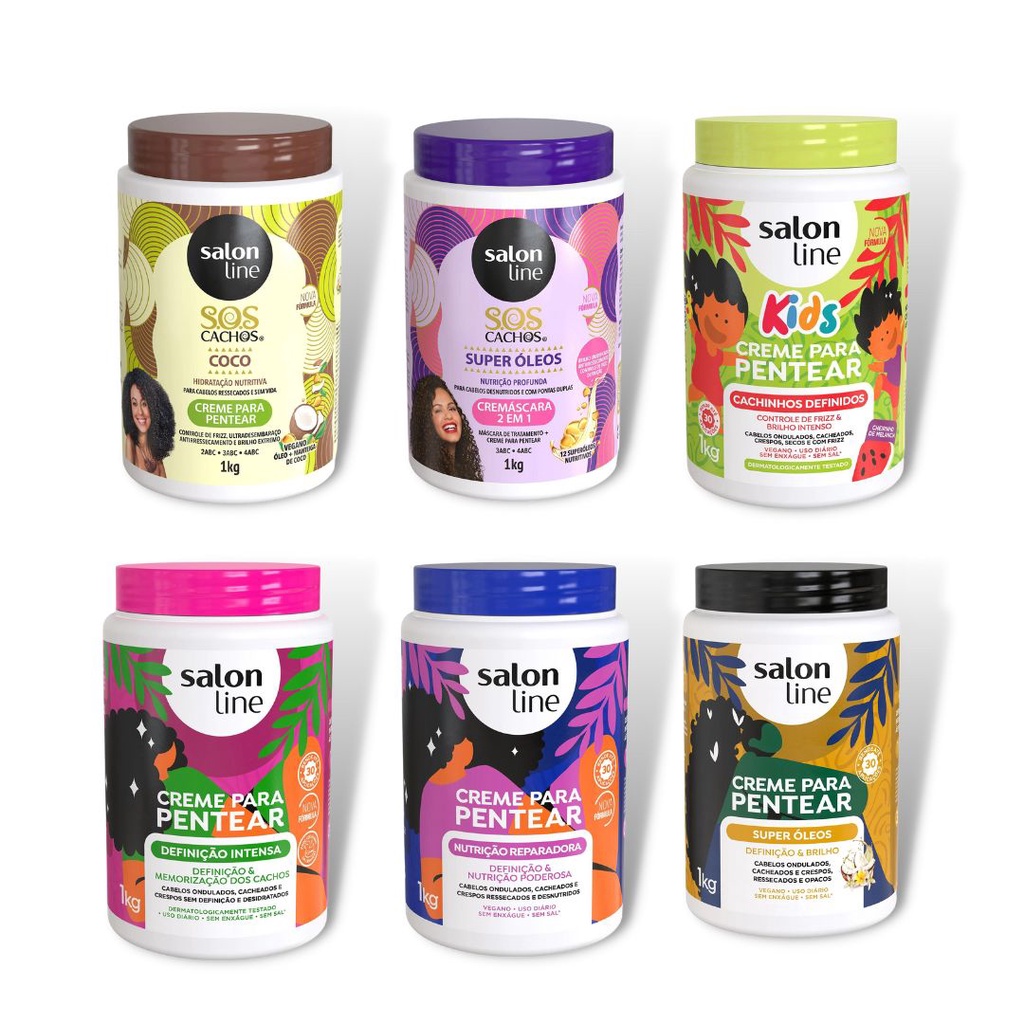 Creme para pentear Salon line 1kg tipos | Shopee Brasil