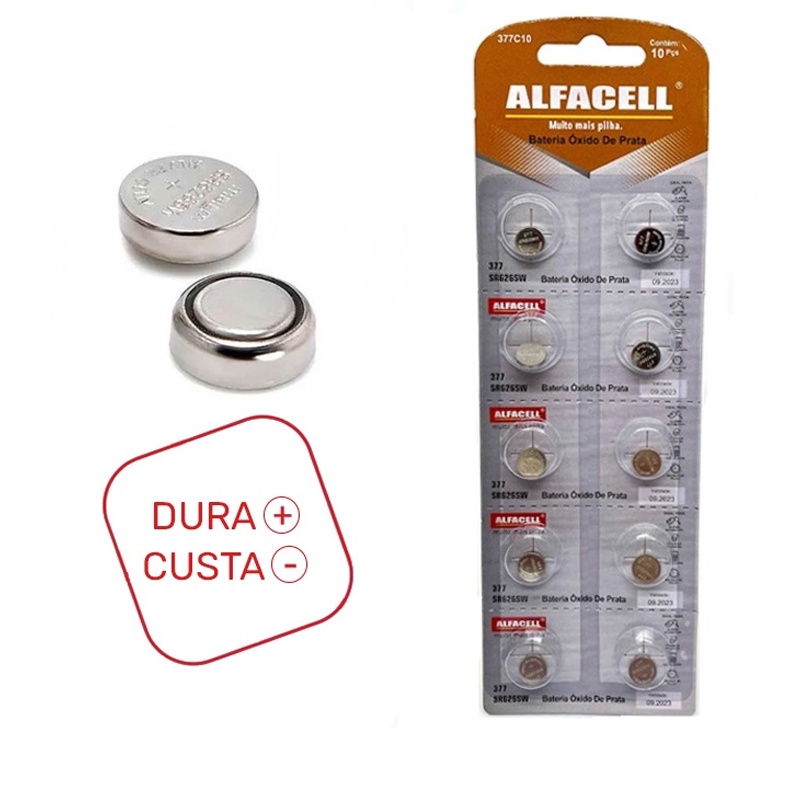 Bateria Alfacell 364 Óxido de prata cartela Com 10 Unidades | Shopee Brasil