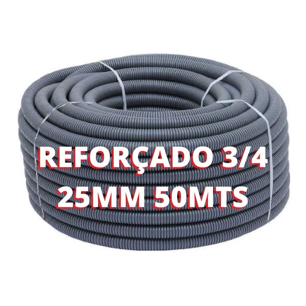 Eletroduto Corrugado Conduite 3/4 Reforçado Cinza 50 M | Shopee Brasil