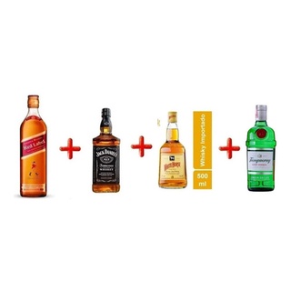 Kit ( Jack Daniels + Red Label + White Horse + Tanqueray ) | Shopee Brasil