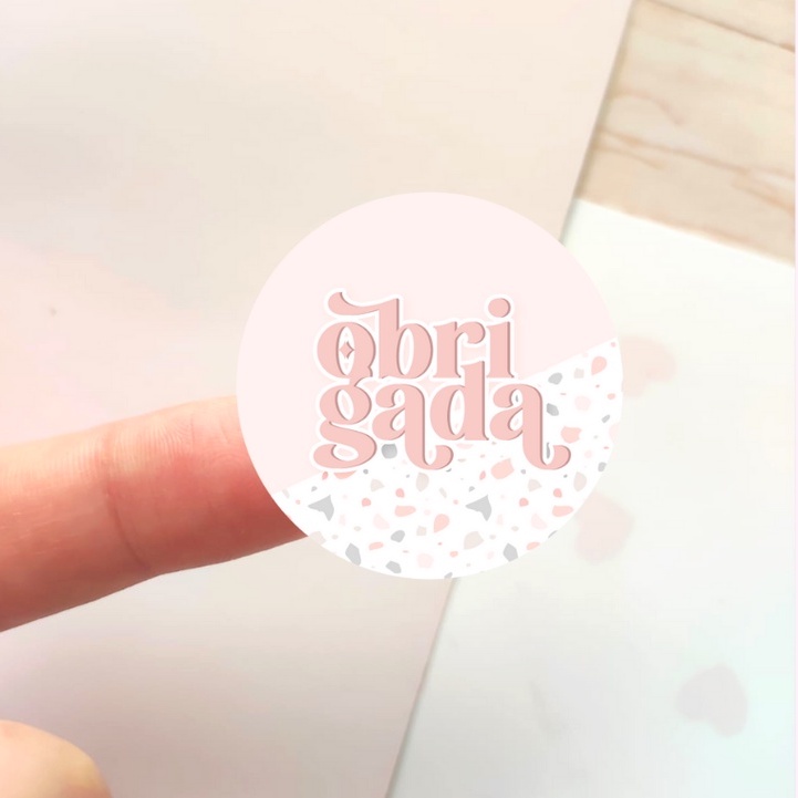 Adesivo Obrigada 3,8 x 3,8 cm | Shopee Brasil