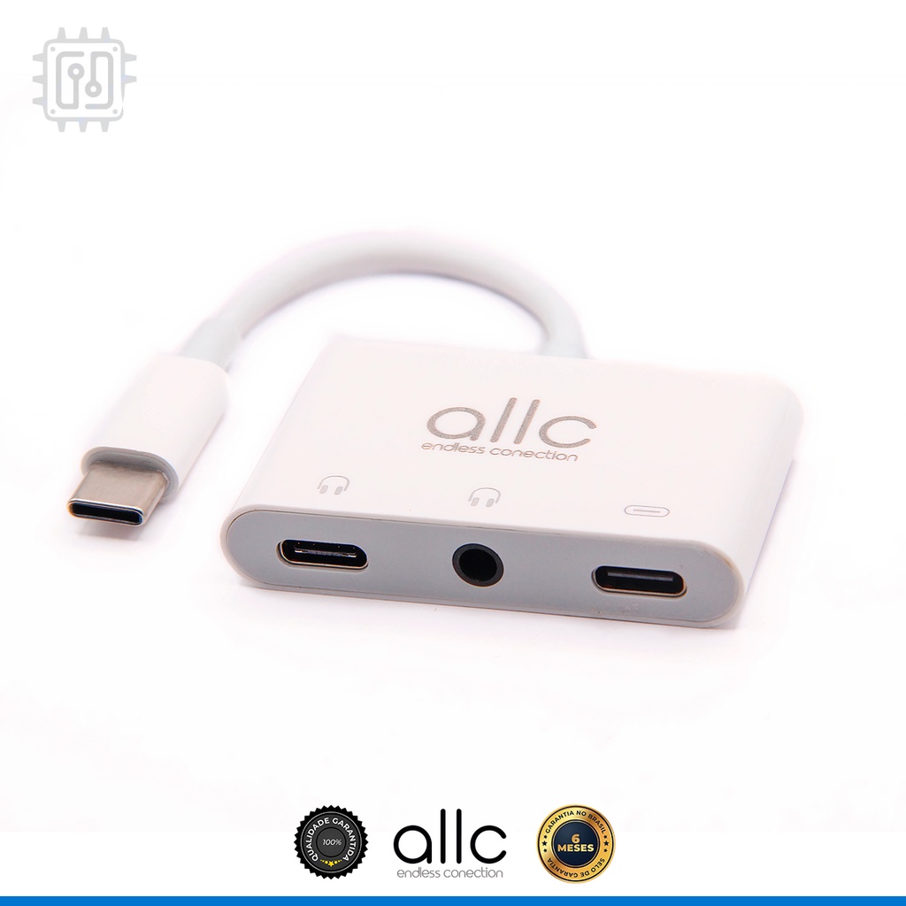 Adaptador USB Tipo C para P2 P3 + Usb C PD para carregador + Type C ...