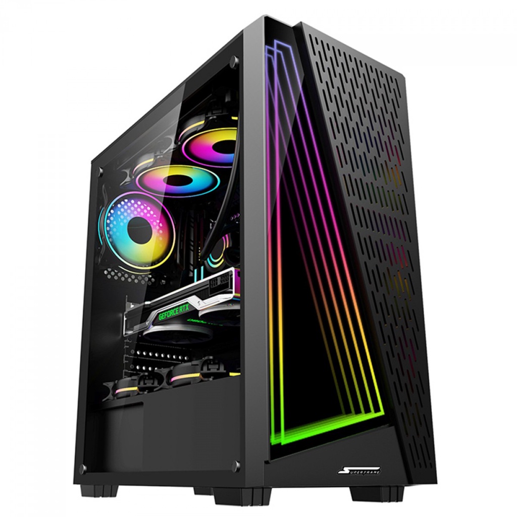 Gabinete Gamer SuperFrame Flow, Mid Tower, RGB, Vidro Temperado, ATX ...