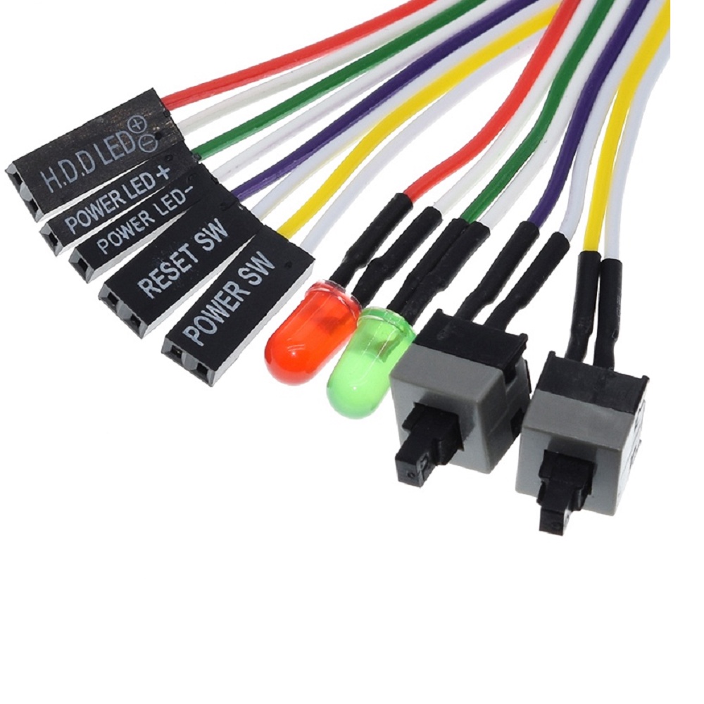 Cabo Com Botão Power Sw Botão Reset Sw Com Leds Desktop Atx 68cm ...