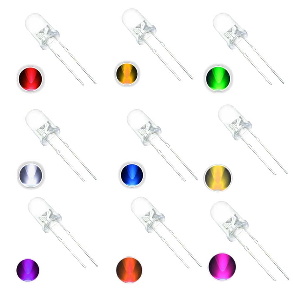 Super kit 50 unidades Led 5mm Alto Brilho coloridos - escolher a cor | Shopee Brasil