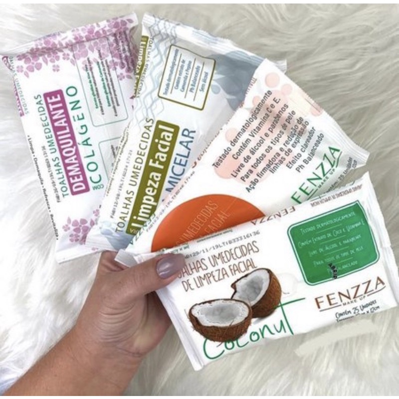 Toalhas Umedecidas De Limpeza Facial Fenzza Shopee Brasil