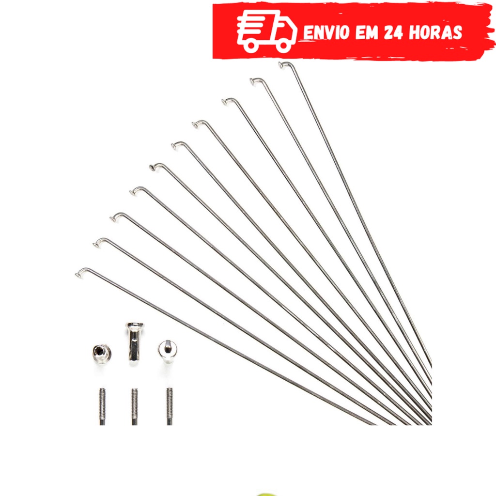 Kit de Raio Fino Inox Bike Para Bicicleta 26 Tamanhos 255mm/ 262mm/ 265mm X 2mm Kit 72 Raios (2 ...