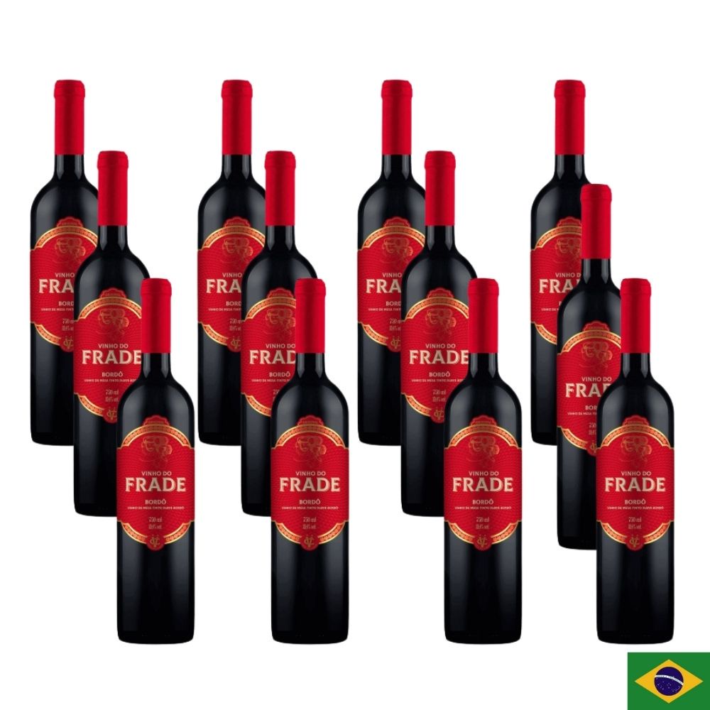 Caixa 12 Vinhos Do Frade Bordo Suave 750 Ml | Shopee Brasil