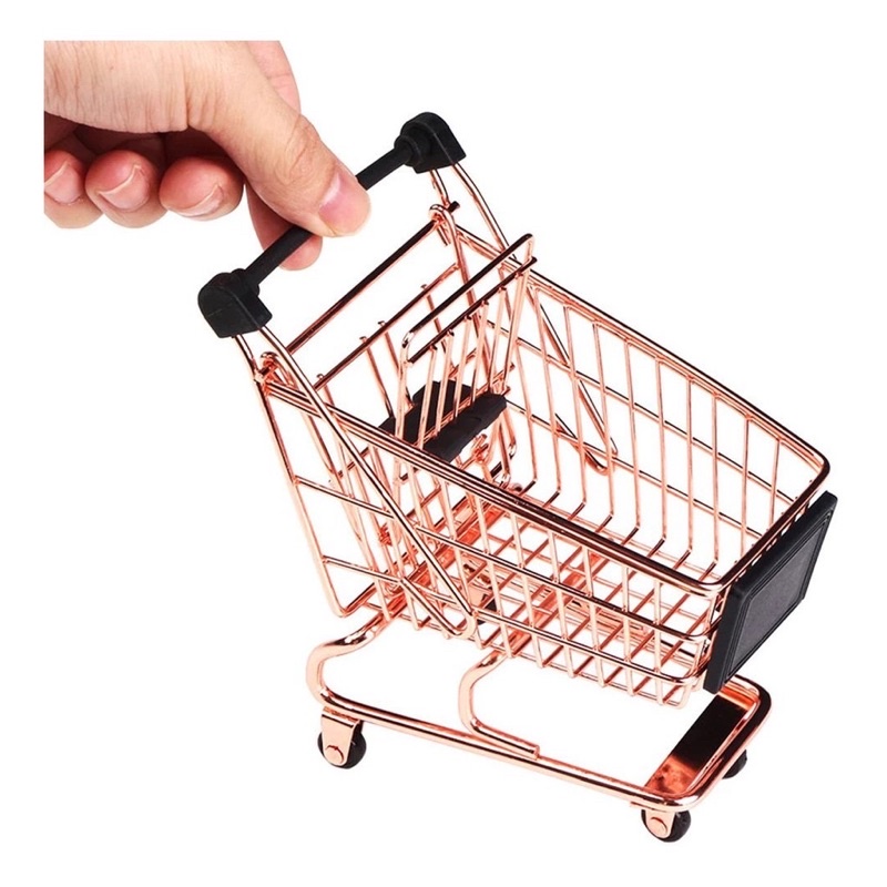 Mini Carrinho de Compras de Supermercado | Rose Gold | Porta Treco Decorativo | Shopee Brasil
