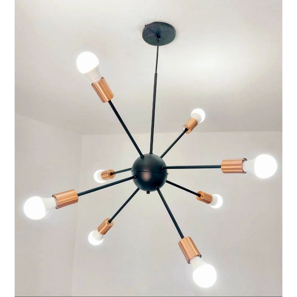 lustre pendente sputnik átomo 8 hastes premium moderno - Escorrega o Preço