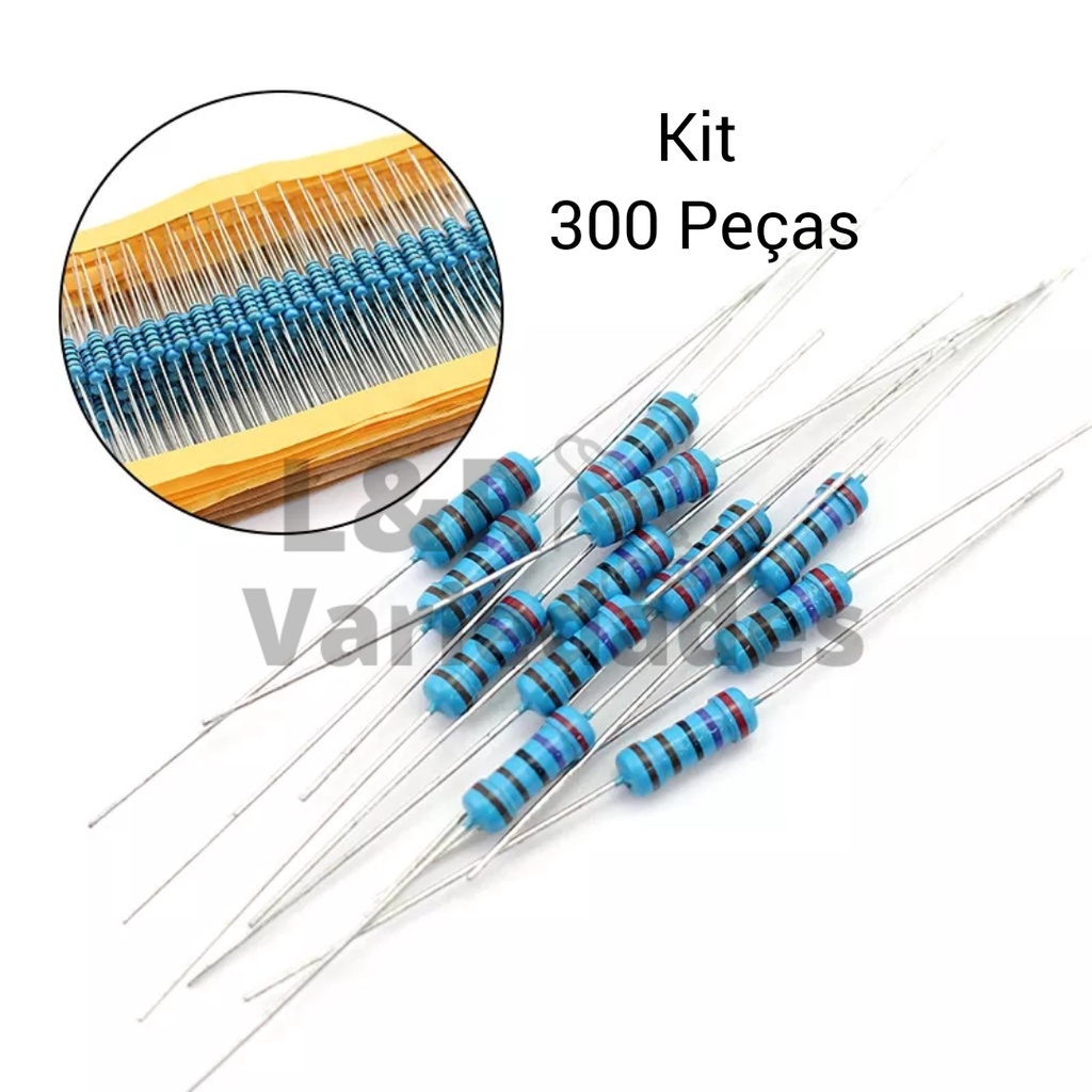 Pacote com 300 Resistores - Kit de Resistor 30 Valores - 300 Peças ...