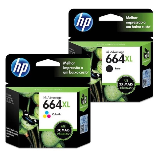 Kit Cartucho Jato De Tinta 664Xl Preto E Colorido Original HP Deskjet ...